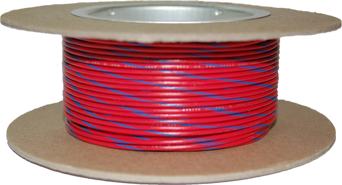 #18-GAUGE RED/BLUE STRIPE 100' SPOOL OF PRIMARY WIRE – G-FORCE POWERSPORTS